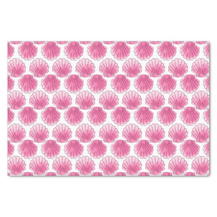 Pink Watercolor Seashell Tissue Paper | Zazzle.com