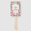 Pink Watercolor Tropical Flamingo Wedding Program Hand Fan | Zazzle