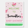 Pink Watermelon Baby Shower Welcome Sign | Zazzle