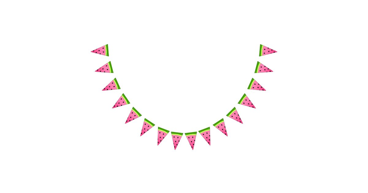 Pink Watermelon Bunting Flags | Zazzle