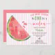 Pink Watermelon One In A Melon 1st Birthday Invitation | Zazzle