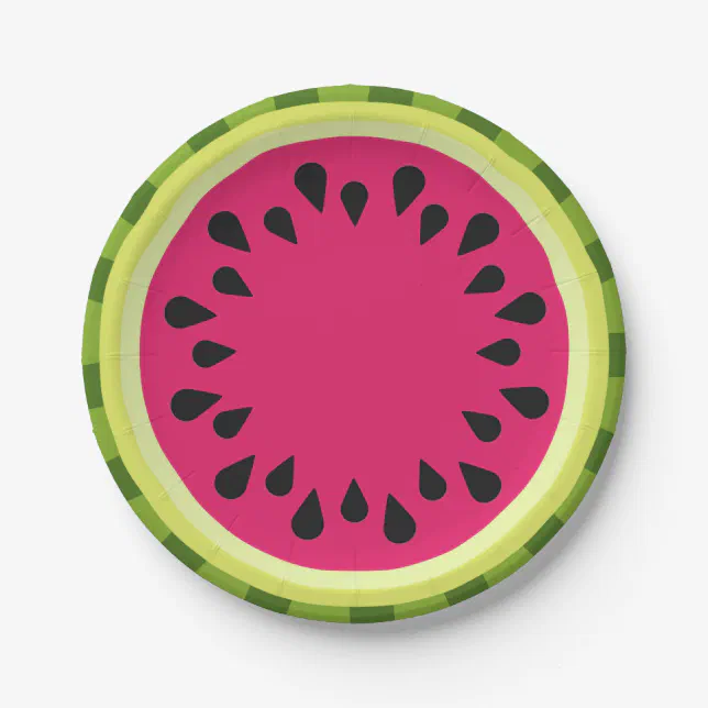 Pink Watermelon Slice Paper Plates | Zazzle