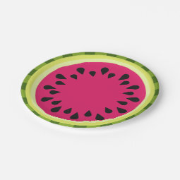 Pink Watermelon Slice Paper Plates | Zazzle