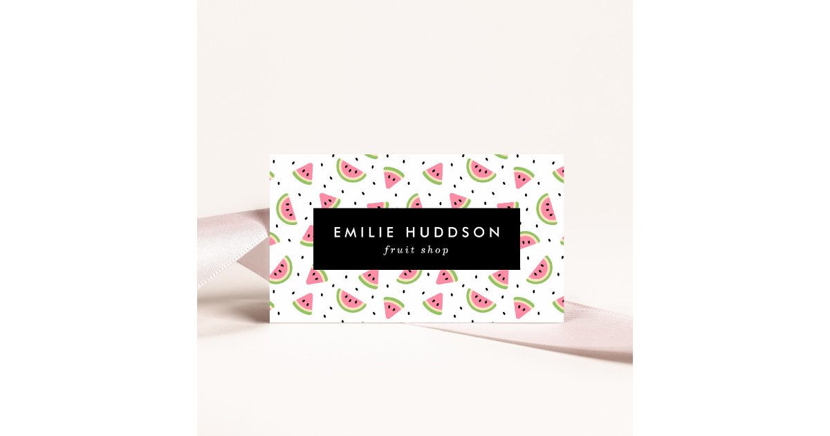 Pink Watermelons, Watermelon Seeds, Fruit Shop Business Card | Zazzle
