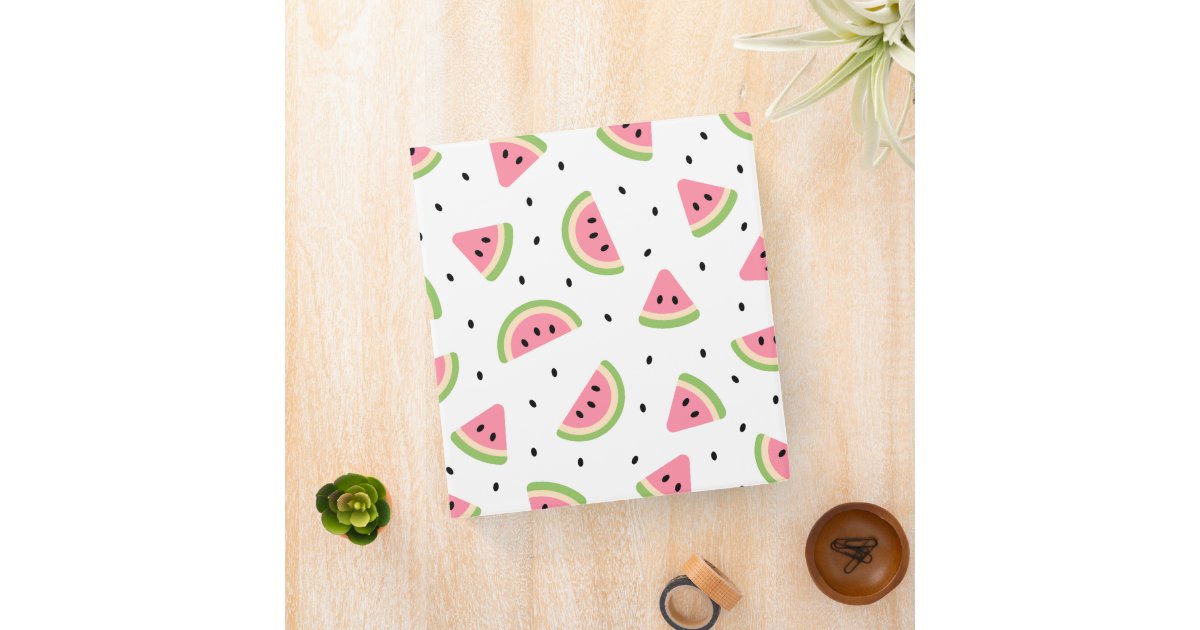 Pink Watermelons, Watermelon Seeds, Summer Pattern 3 Ring Binder | Zazzle