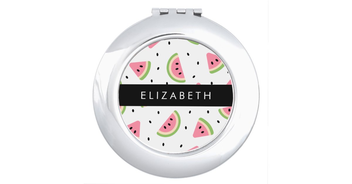 Pink Watermelons, Watermelon Seeds, Your Name Compact Mirror | Zazzle