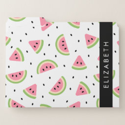 Pink Watermelons, Watermelon Seeds, Your Name File Folder | Zazzle