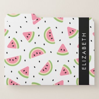 Pink Watermelons, Watermelon Seeds, Your Name File Folder | Zazzle