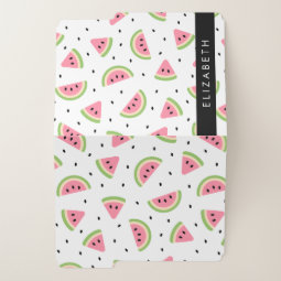 Pink Watermelons, Watermelon Seeds, Your Name File Folder | Zazzle