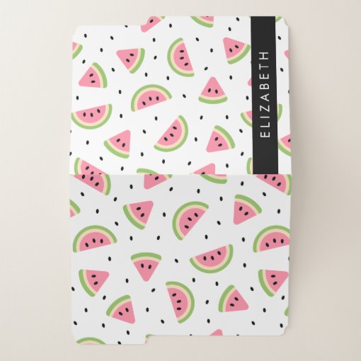 Pink Watermelons, Watermelon Seeds, Your Name File Folder | Zazzle