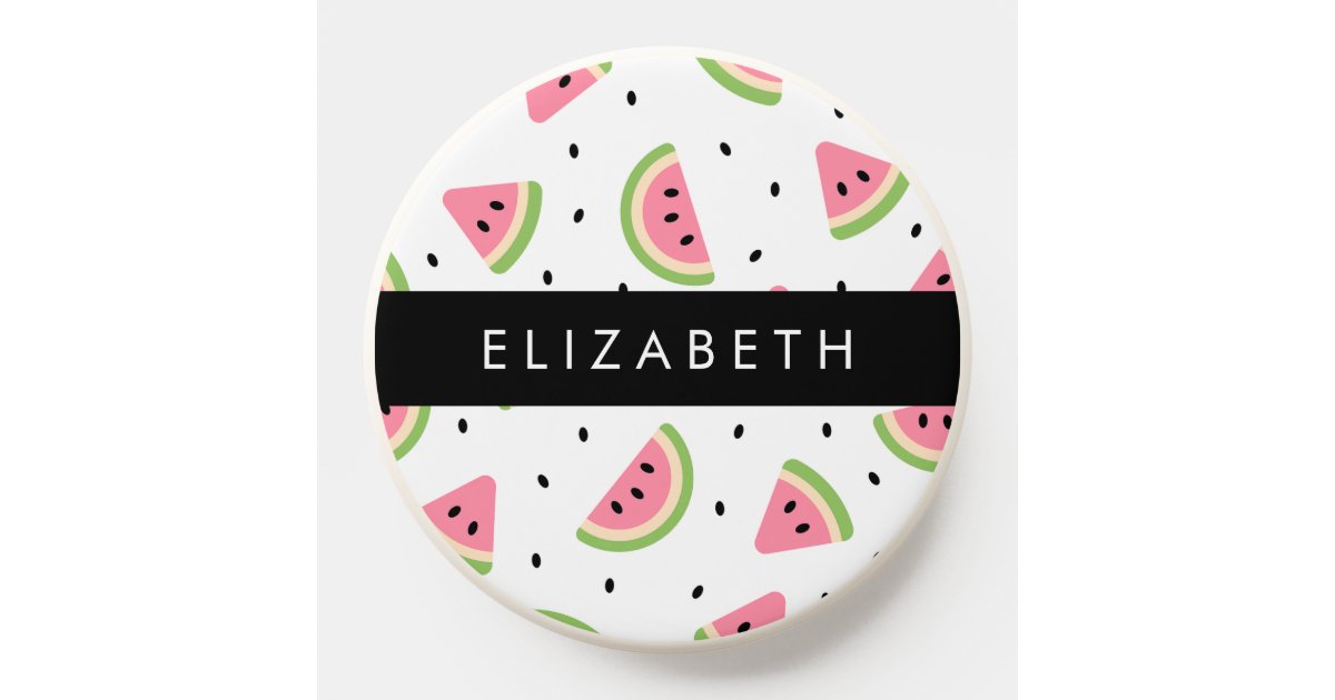 Pink Watermelons, Watermelon Seeds, Your Name PopSocket | Zazzle