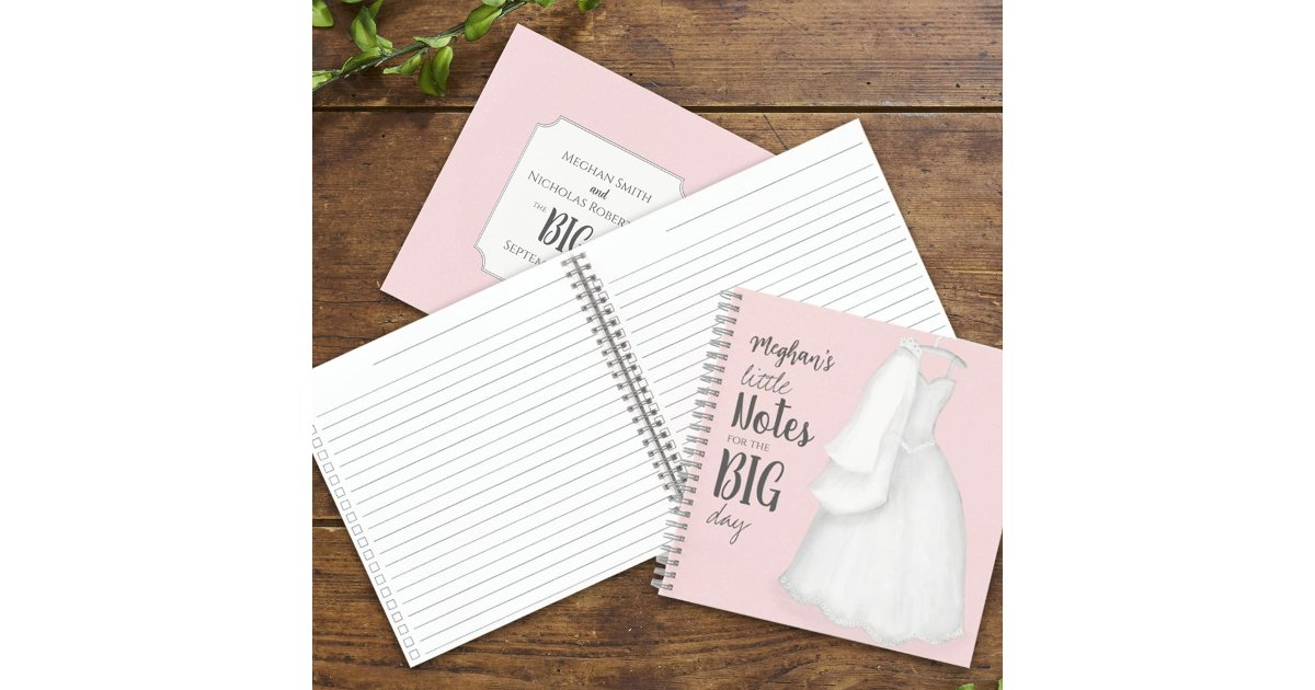 Pink Wedding Planner Bride Personalized Notebook | Zazzle