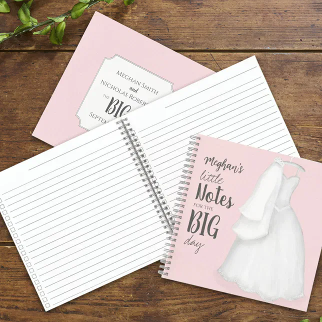 Pink Wedding Planner Bride Personalized Notebook | Zazzle
