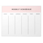 Pink Weekly Schedule Notepad | Zazzle