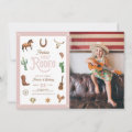 Pink Western First Birthday Rodeo Baby Girl Invita Invitation | Zazzle