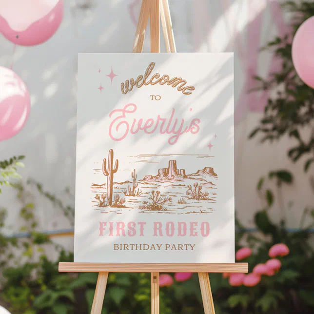 Pink Western Party Welcome Sign | Zazzle