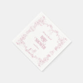 Pink Whimsical Floral Baby Shower Napkins | Zazzle