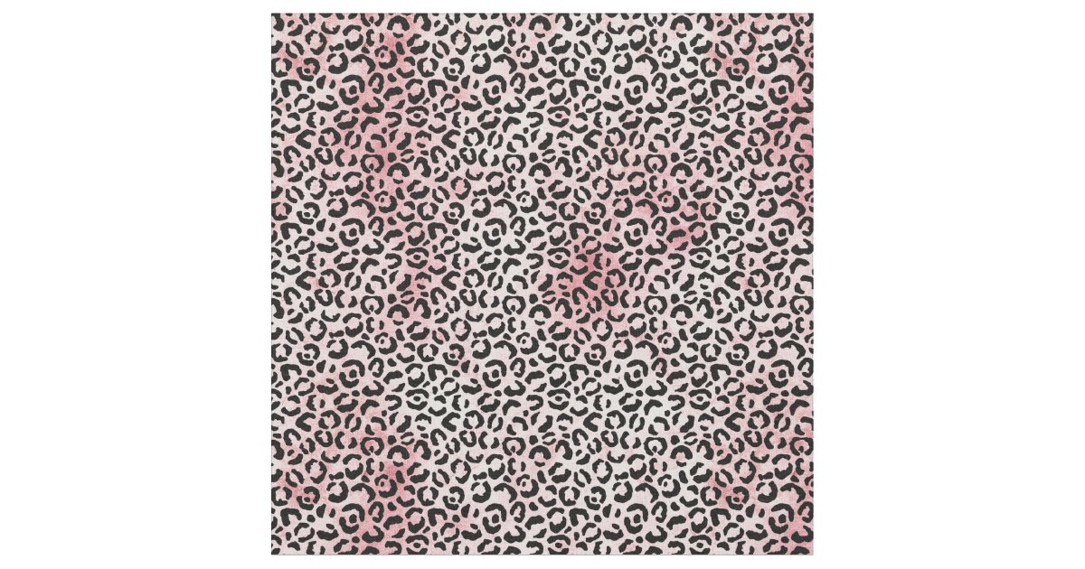 PinK White Black Leopard Print Fabric | Zazzle