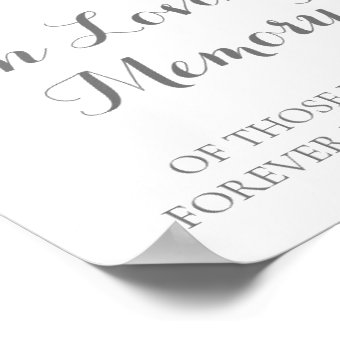 Pink White Flowers In Loving Memory Sign Poster | Zazzle