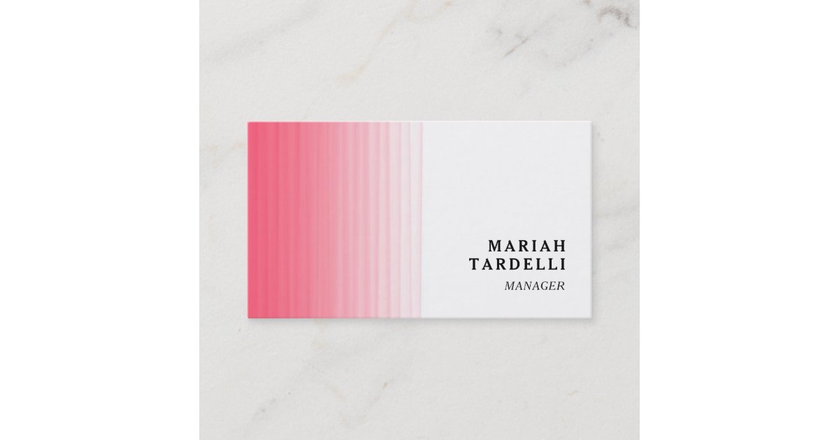 Pink White Minimalist Elegant Chic Plain Business Card | Zazzle