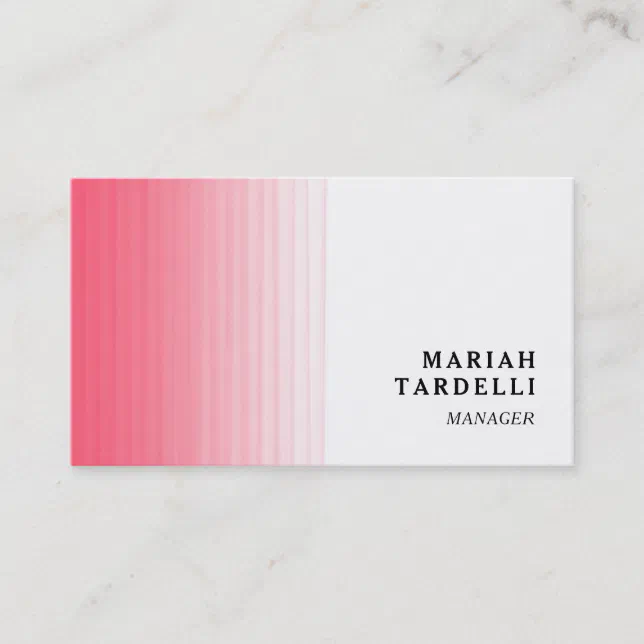 Pink White Minimalist Elegant Chic Plain Business Card | Zazzle