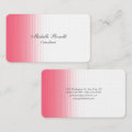 Pink White Minimalist Feminine Plain Classical Business Card | Zazzle