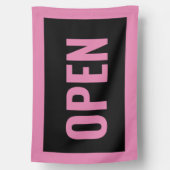 PINK & WHITE OPEN SIGN FLAG | Zazzle