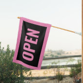 PINK & WHITE OPEN SIGN FLAG | Zazzle