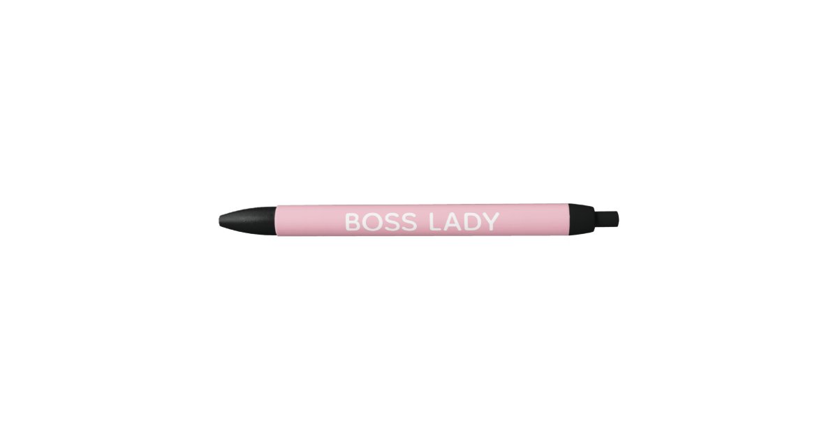Pink White Personalized Boss Lady Pen | Zazzle
