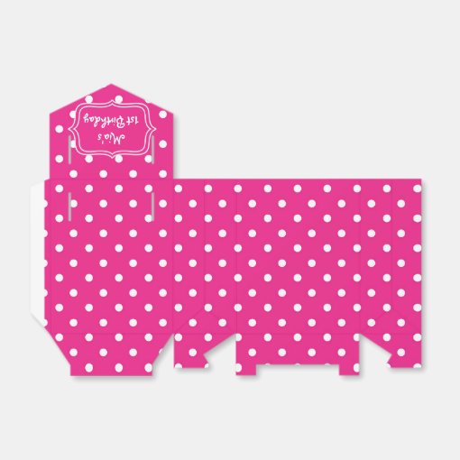 Pink & White Polka Dots Birthday Party Favor Boxes | Zazzle