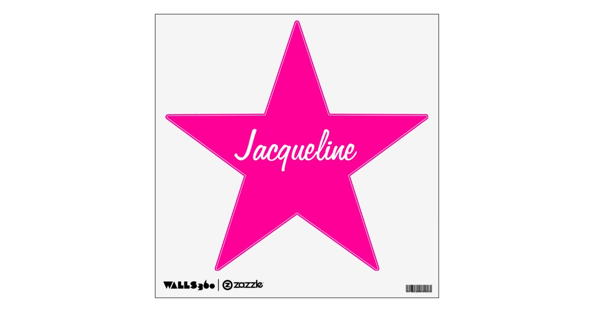 Pink/White Star Personalized Wall Decal | Zazzle