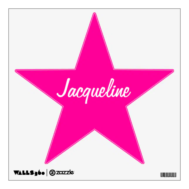 Pink/White Star Personalized Wall Decal | Zazzle