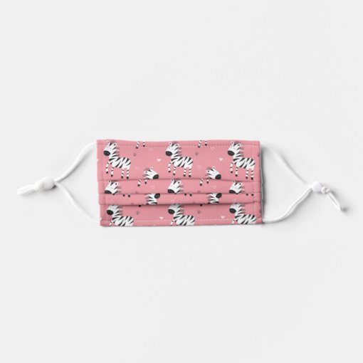 Pink Wild Zebra Zoo Party Kids' Cloth Face Mask | Zazzle