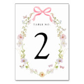 Pink Wildflower Butterflies Table Number | Zazzle