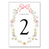 Pink Wildflower Butterflies Table Number | Zazzle