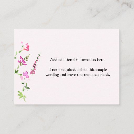 Pink Wildflower Create your Own Blank Enclosure Card | Zazzle