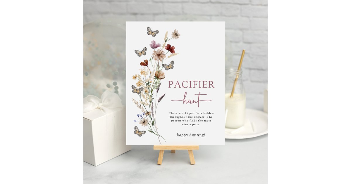 Pink Wildflower Pacifier Poster | Zazzle