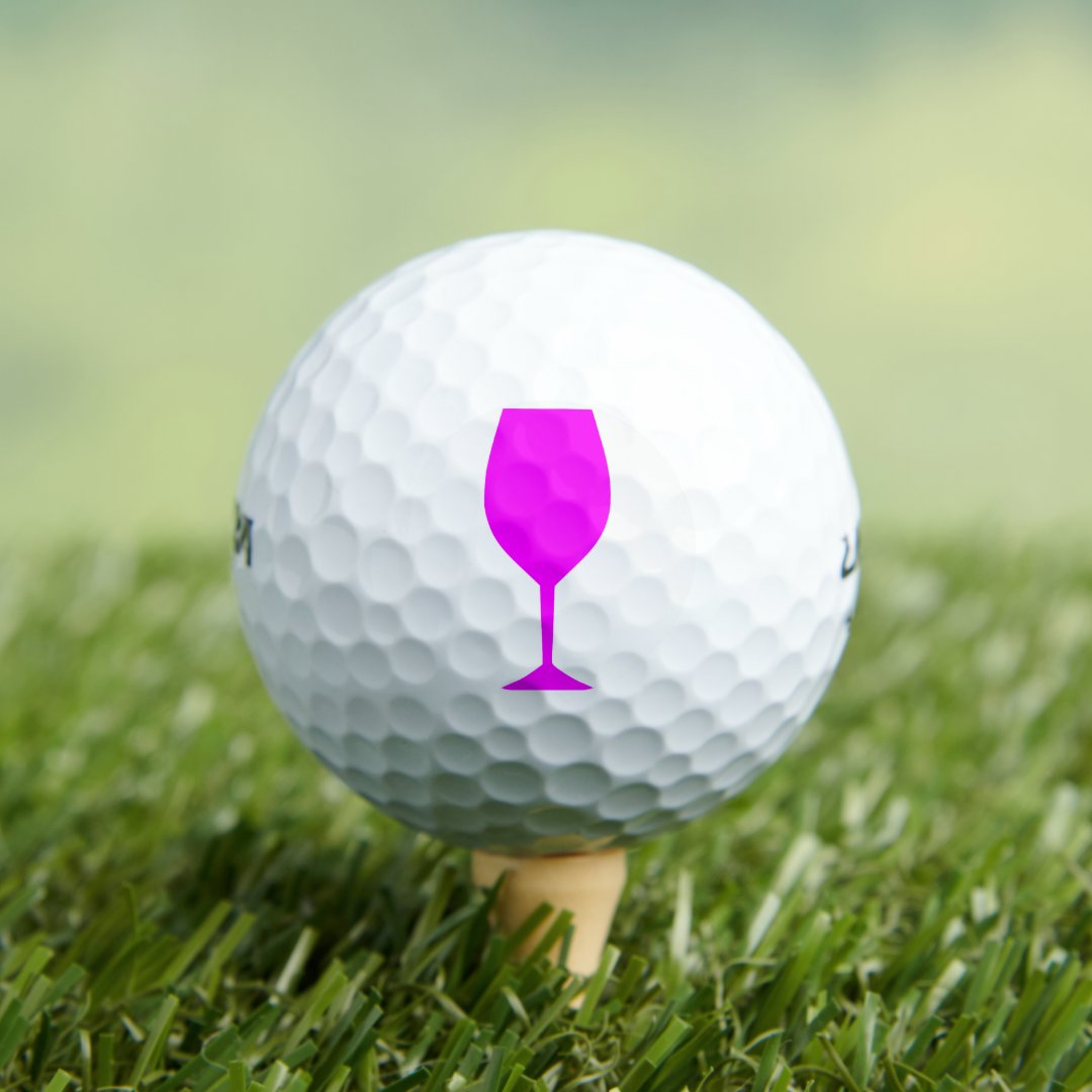 Pink Wine Glass Golf Balls Zazzle