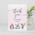 Pink Winter Cold Outside Girl Baby Shower Thank You Card | Zazzle