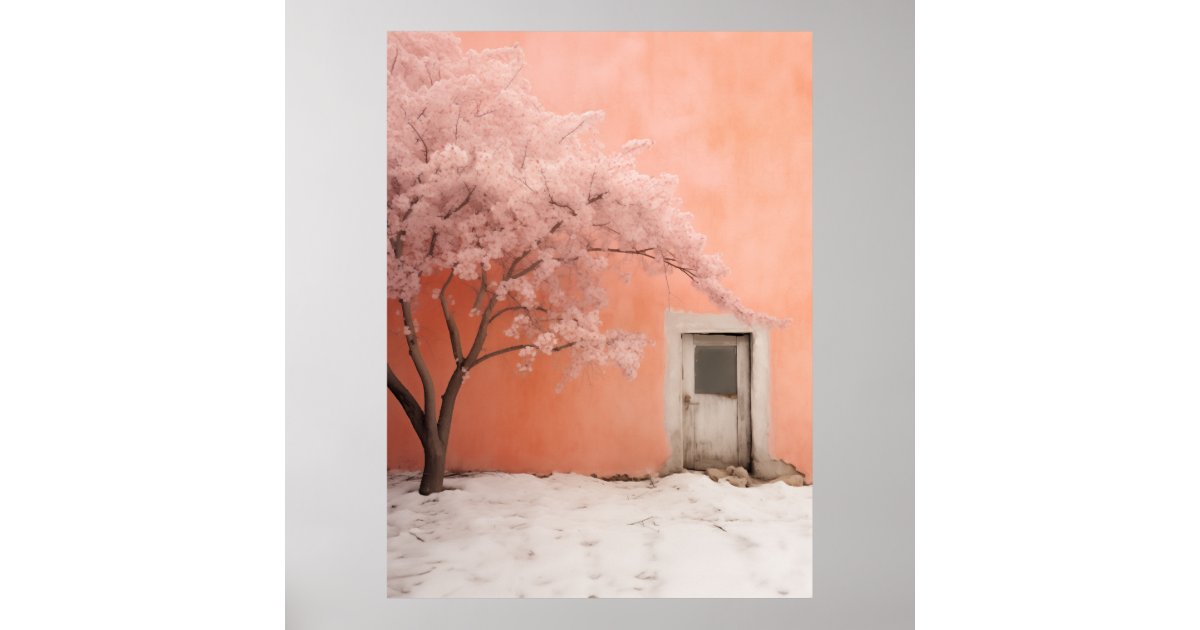 Pink Winter Scene Poster | Zazzle
