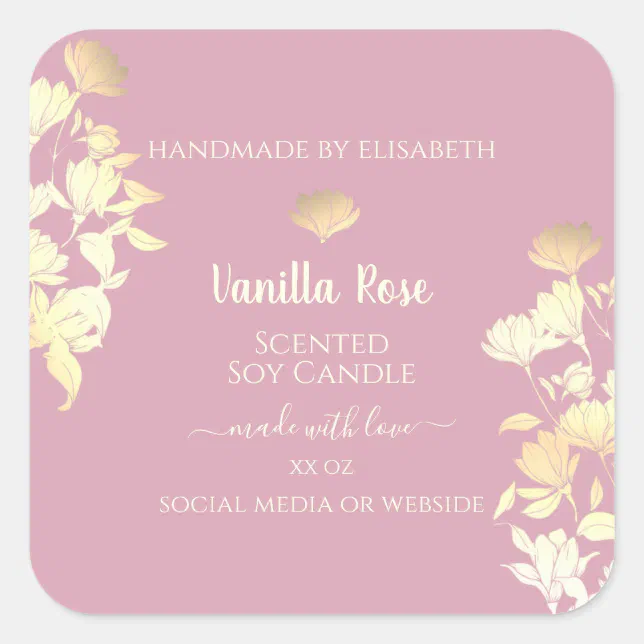 Pink with Flowers Product Packaging Labels Floral | Zazzle