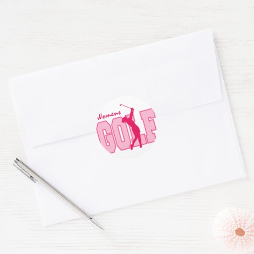 Pink Women's Golf Classic Round Sticker | Zazzle