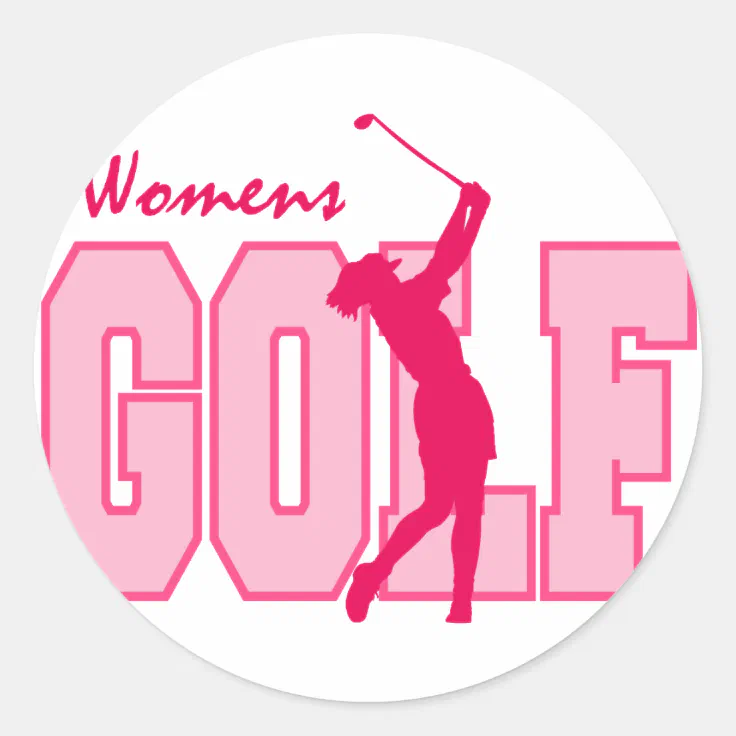 Pink Women's Golf Classic Round Sticker | Zazzle