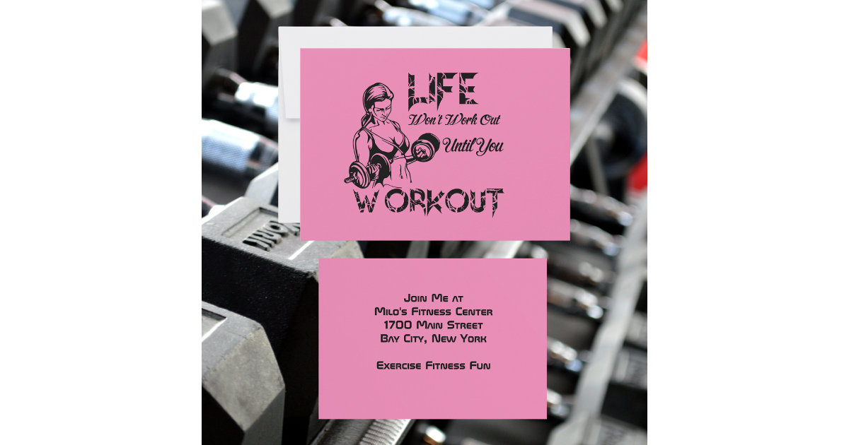 Pink Workout Gym Coach Invitation | Zazzle