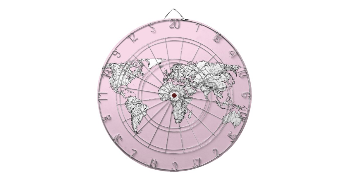 pink world map dart board | Zazzle