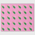 Pink wrapping paper with cute green baby turtle | Zazzle
