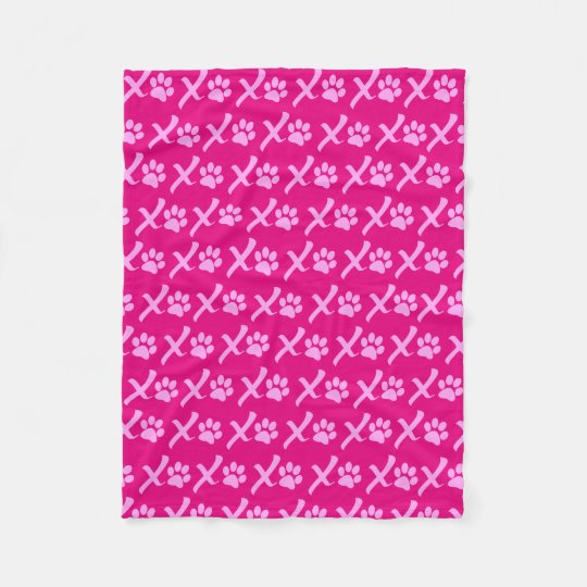 Pink XOXO Paw Print Blanket Great for Dogs | Zazzle.com