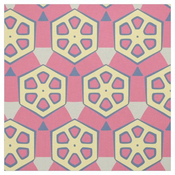 Lemon Yellow Geometric Pattern Fabric | Zazzle