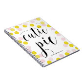 Pink & Yellow Confetti Dots Cutie Pie Calligraphy Notebook | Zazzle