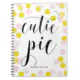 Pink & Yellow Confetti Dots Cutie Pie Calligraphy Notebook | Zazzle